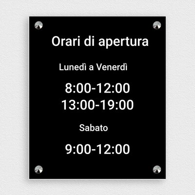 Cartelli orari negozio personalizzati online professionali | OTYPO